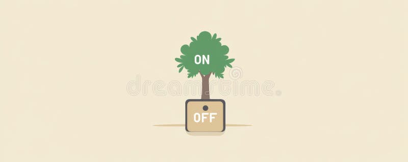 Minimalistic Illustration of an on/off Switch with Trees Symbolizing ...