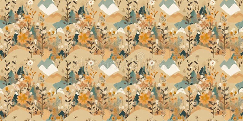 Simple Minimalistic Light Mild Colors Using Boho Style Mountain Flowers ...