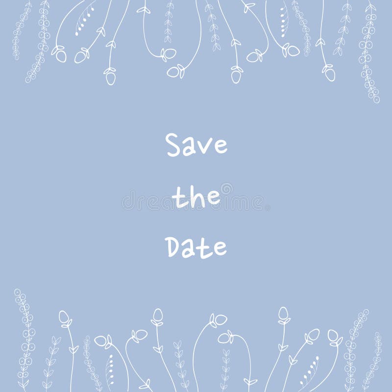 Simple Minimalistic Save the Date Template with Hand Drawn Doodle ...