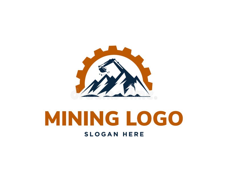 Simple Mining Crypto Mountain Logo Design. Stock Vector - Illustration ...