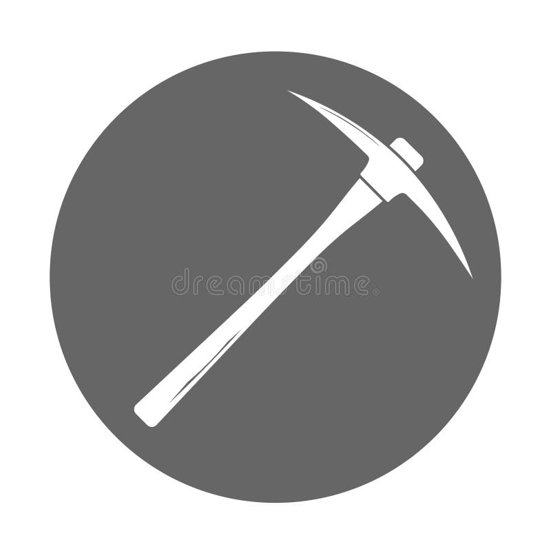 Mining Pickaxe Mattock Pick Axe in Hand Icon Black Color Vector ...