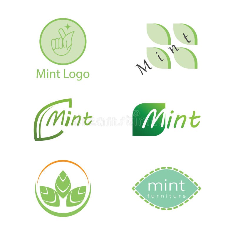 Simple Mint Logo Leaf Vector and Symbol Stock Vector - Illustration of ...