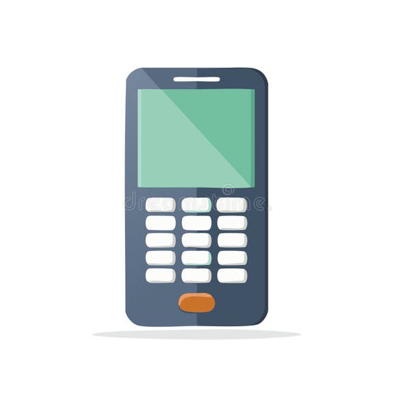 Simple Mobile Phone with Keypad and Screen Flat Icon Vector ...