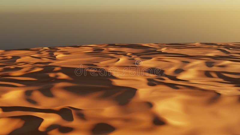 Simple Model of the Desert. Dunes, Sandy Hills. 3d Rendering. Empty ...