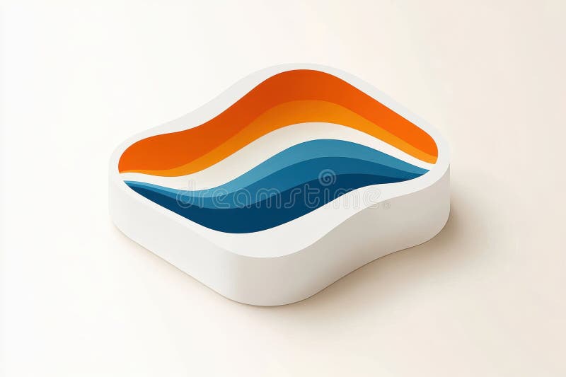 Abstract App Icon with Layered Colorful Wave Design Elements in Orange ...