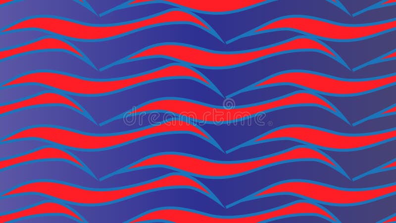 Simple Modern Abstract Blue and Red Wave Pattern Stock Illustration ...