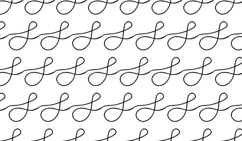 Simple Modern Abstract Monochrome Curly Lines Pattern Stock Vector ...