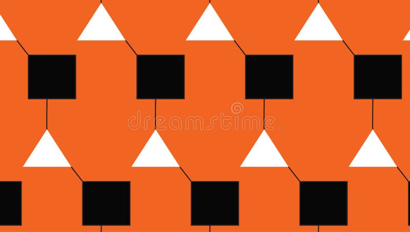Simple Modern Abstract Orange Conected Triangle and Square Pattern ...