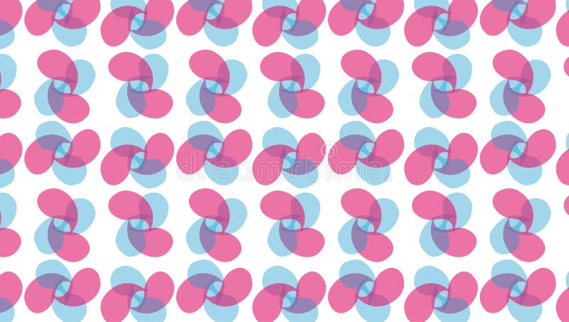 Simple Modern Abstract Pink and Cyan Flower Petals Pattern Stock Vector ...