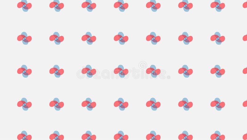 Simple Modern Abstract Red and Cyan Connected Flower Petals Pattern ...