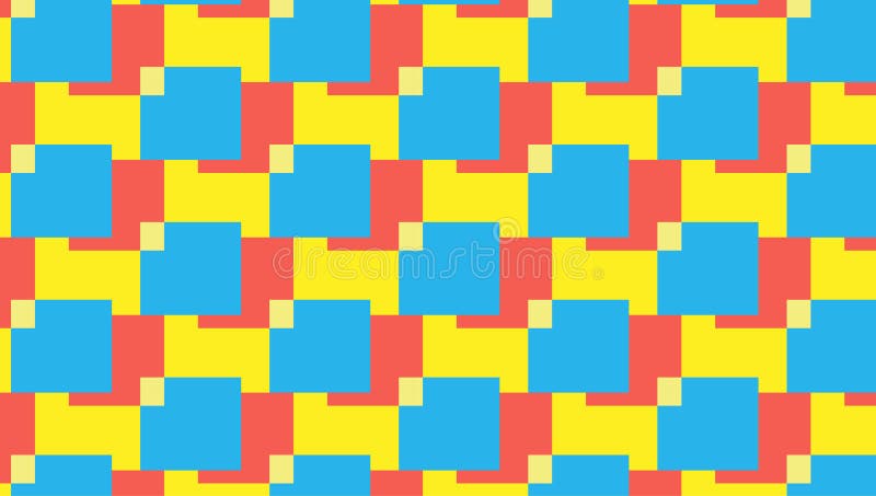 Simple Modern Abstract Red Yellow and Cyan Checkered Pattern Stock ...
