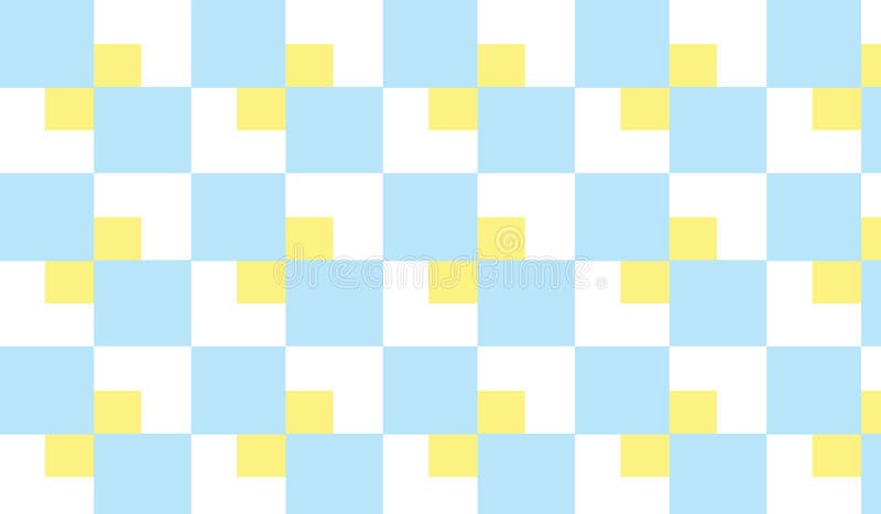 Simple Modern Abstract Yellow and Blue Checkered Tiles Pattern Stock ...