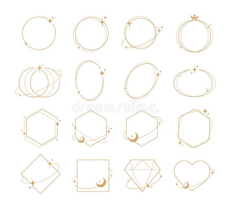 Simple Modern Aesthetic Line Elements Modern Geometric Linear Frame ...