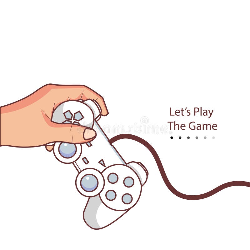 Illustration of a Hand Holding a Joystick Stock Vector - Illustration ...