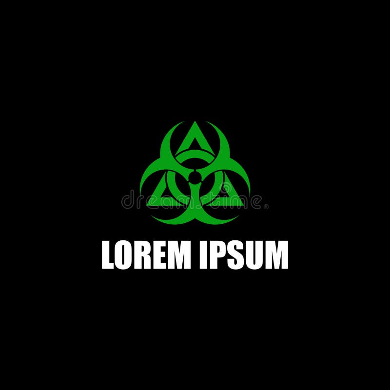 Biohazard Symbol with Abstract Triangular Shapes Logo Vector Template ...