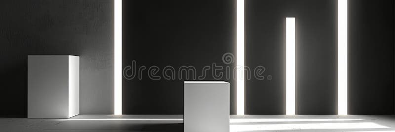 A Simple, Modern Black Box on a Dark Surface, Designed with Sleek Lines ...