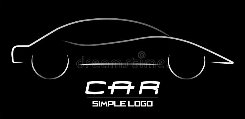 Simple Modern Black and White Car Logo. Luxury Side Silhouette of Auto ...