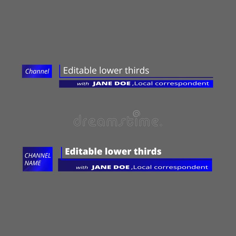 Simple,modern Bright Blue Lower Third Design Stock Vector ...