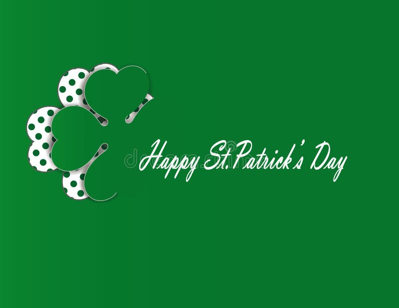 Simple Modern Card with Four-leaf Clover Stock Vector - Illustration of ...