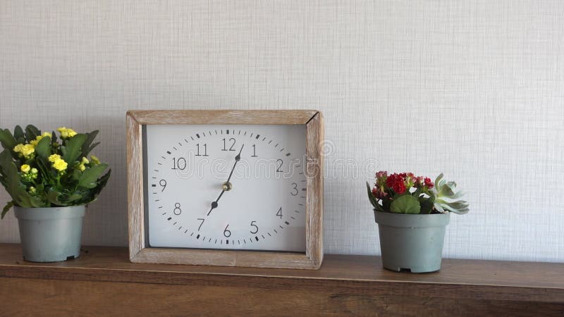 Simple Modern Clock on Table Stock Footage - Video of hour, instrument ...
