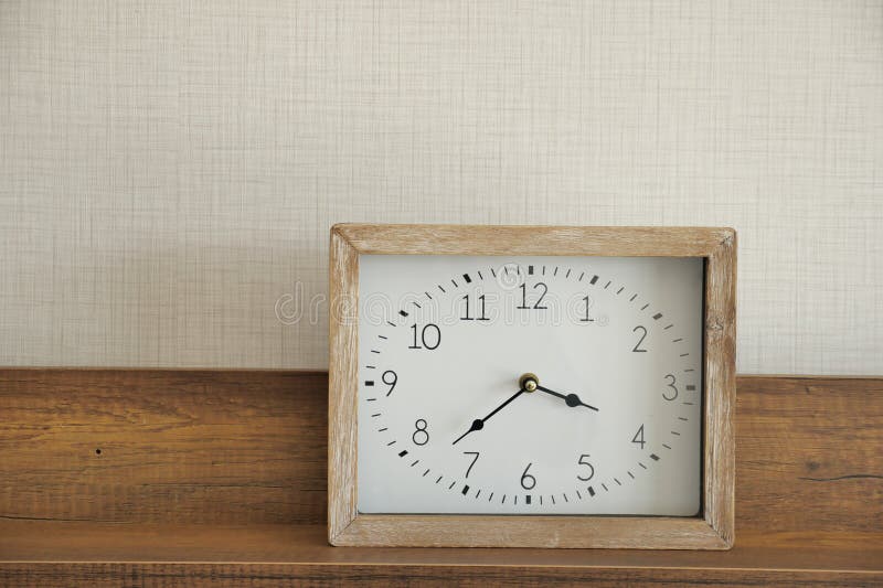 Simple Modern Clock on Table Stock Photo - Image of measurement, simple ...