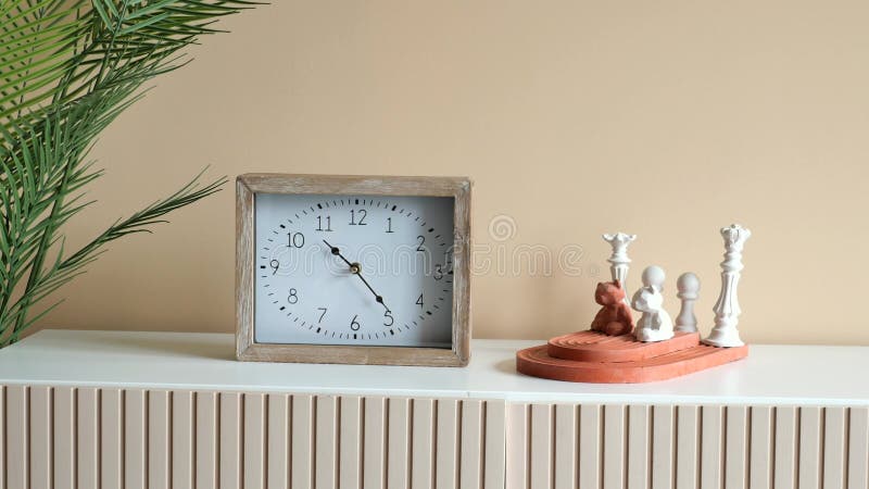 Simple Modern Clock on Table Stock Footage - Video of interior, arrow ...