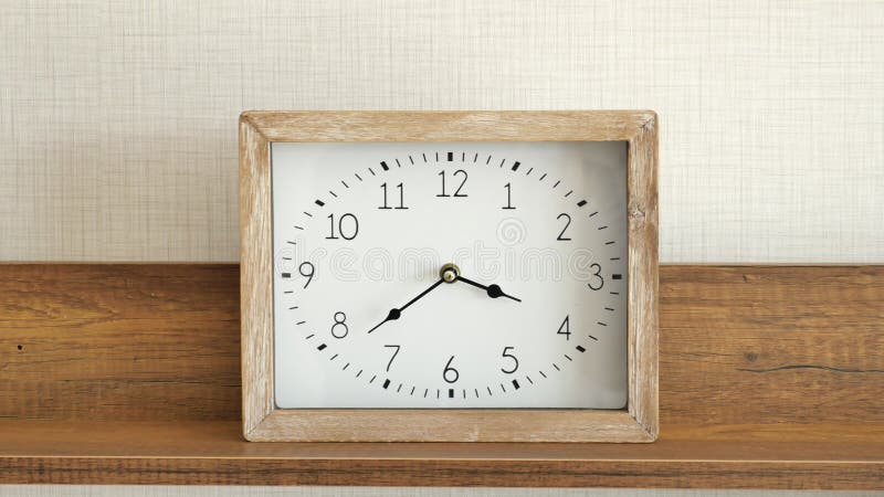 Simple Modern Clock on Table Stock Footage - Video of simplicity ...