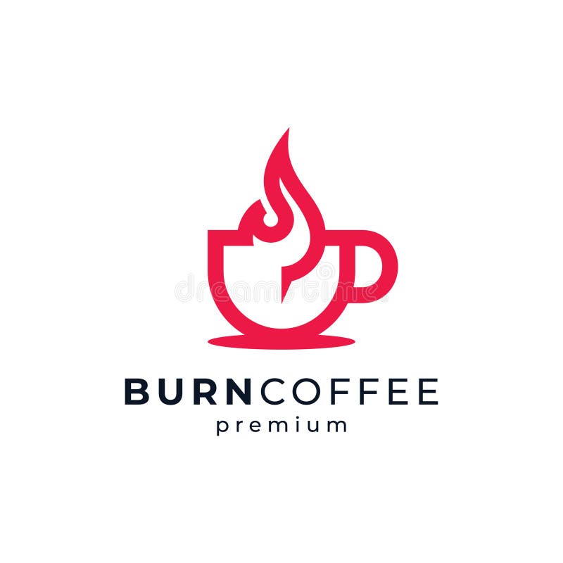 Simple and Modern Coffee and Drink with Cup and Fire Logo Design Stock ...