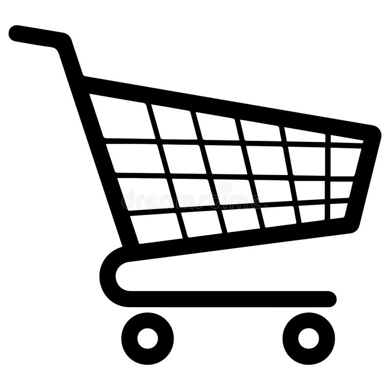 Simple and Modern Design Shopping Cart. Silhouette Vector Stock Vector ...