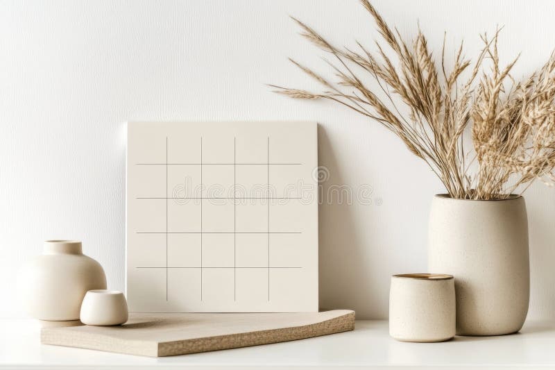 Simple Modern Desk Calendar with Neutral Tones and Minimalistic Decor ...