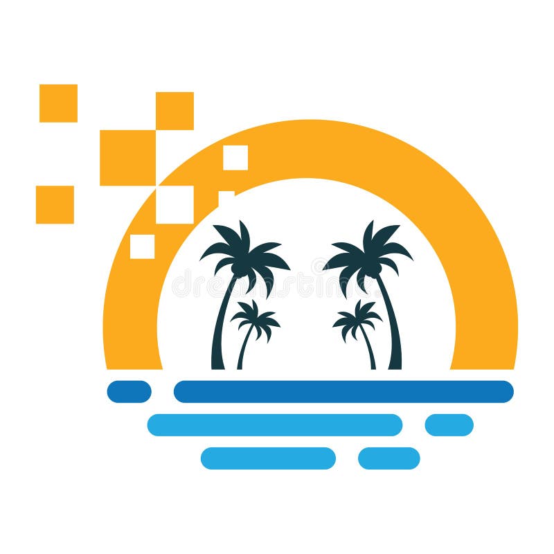 Beach Logo Template Vector Icon Stock Illustration - Illustration of ...