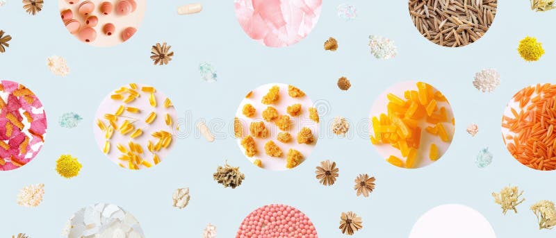 Simple Modern Elements with Probiotic Bacteria Types in Circle Shape ...