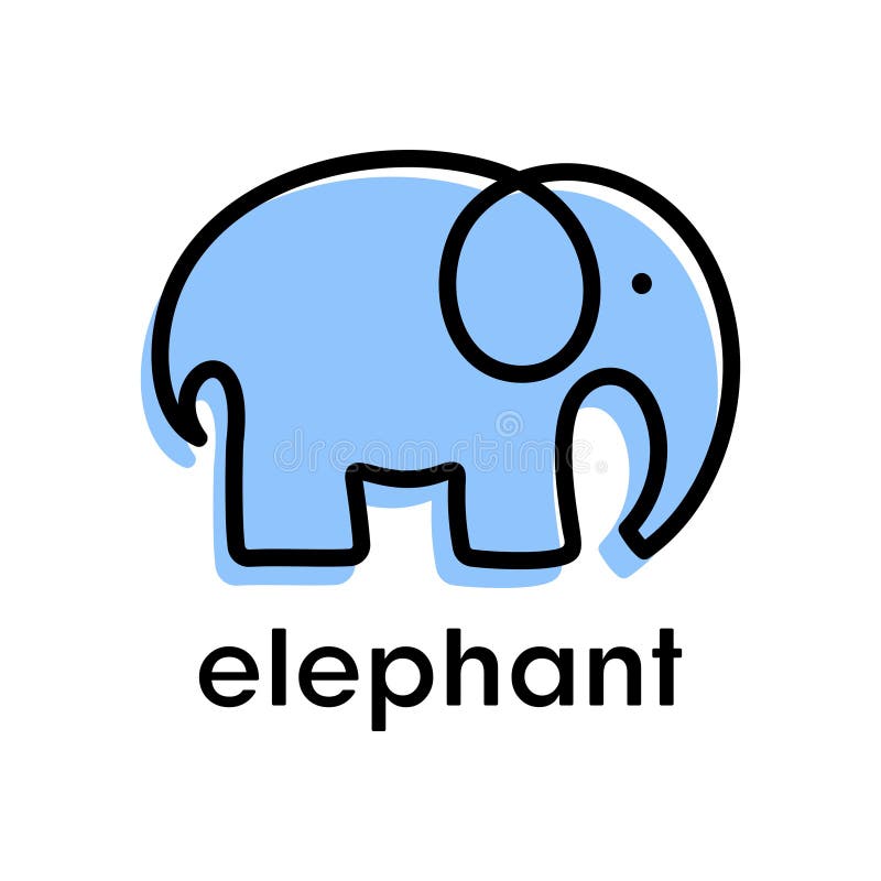 Simple Modern Elephant Logo. Stock Illustration - Illustration of ...