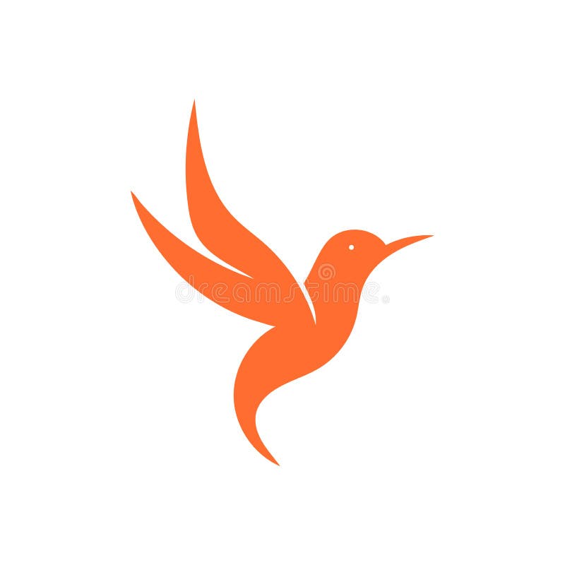 Simple Modern Flying Hummingbird Logo - Vector Illustration Stock ...