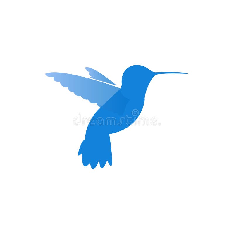 Simple Modern Flying Hummingbird Logo - Vector Illustration Stock ...