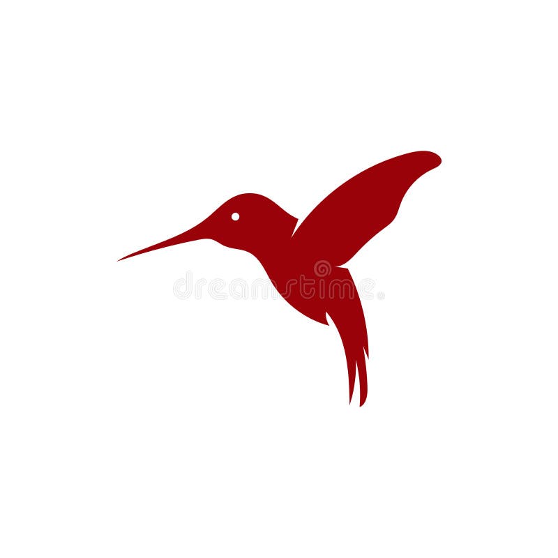 Simple Modern Flying Hummingbird Logo - Vector Illustration Stock ...