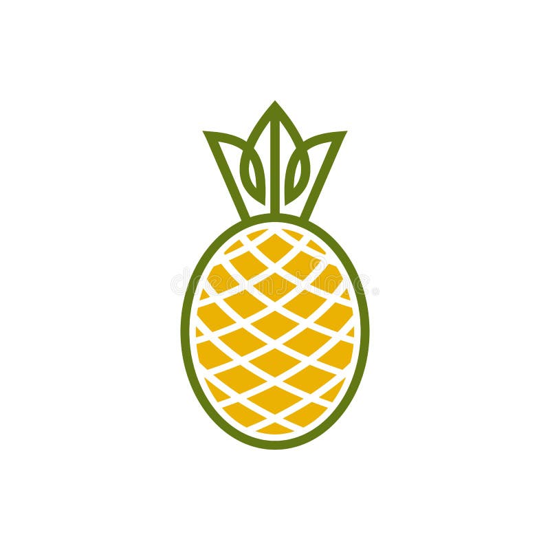 Simple Modern Geometric Pineapple Vector Icon Stock Illustration ...