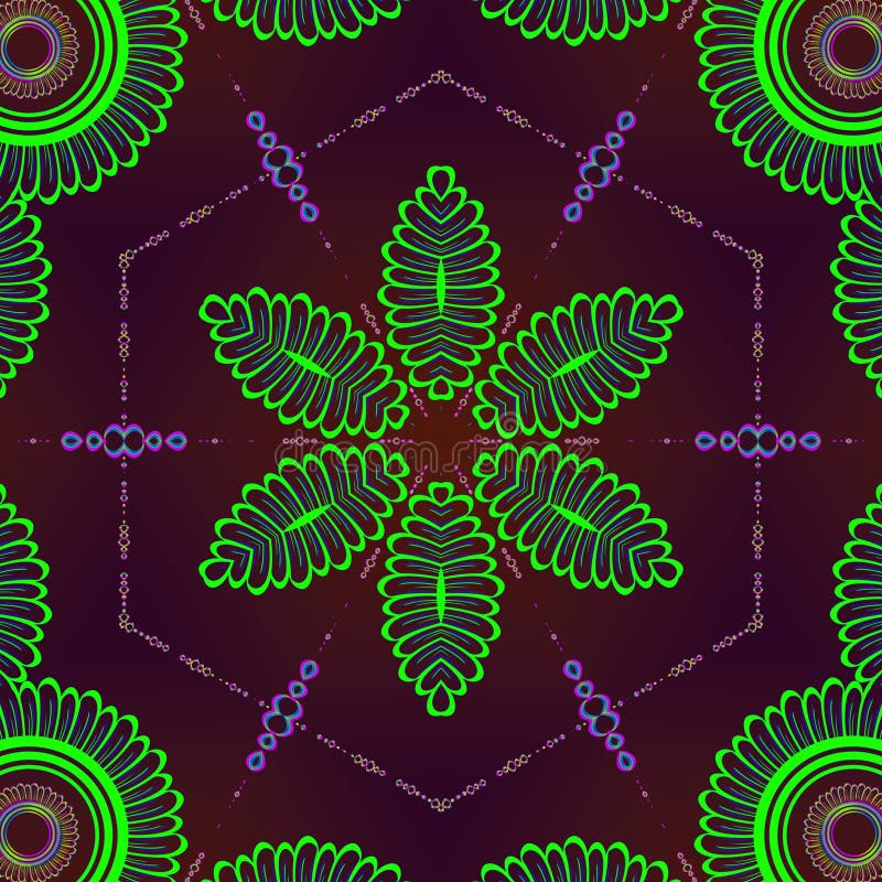 Simple and Modern Green Leaf Ornaments Pattern Isolated on Gradient ...