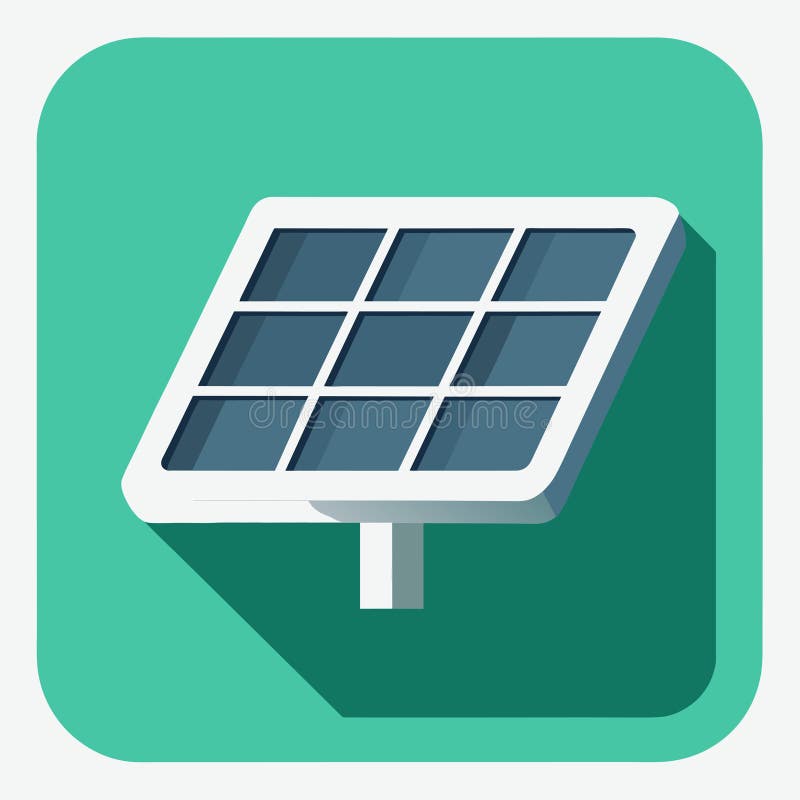 A Simple, Modern Icon Depicting a Solar Panel with Clean Lines and a ...
