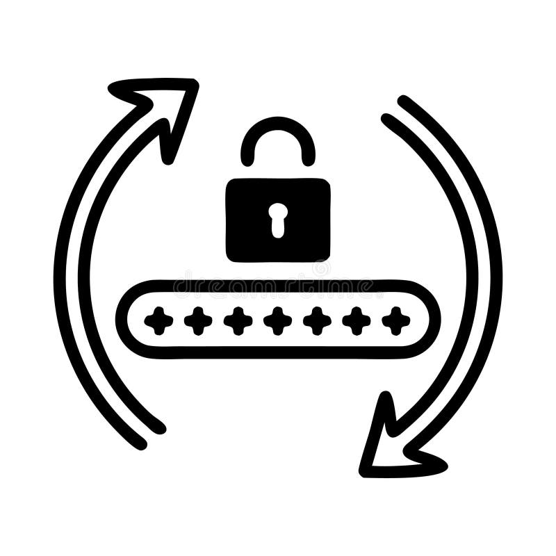 Secure Data Transmission Icon with Lock and Password Stock Vector ...