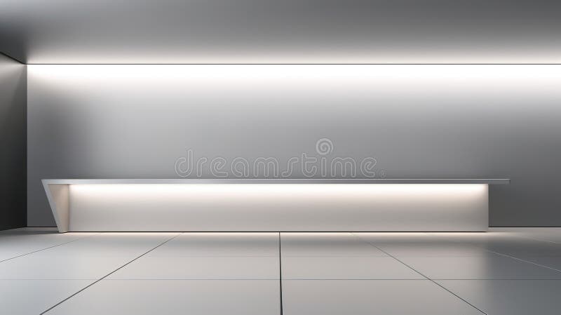 Simple and Modern Interior Showcase Mock-up, White Panels, Hidden ...