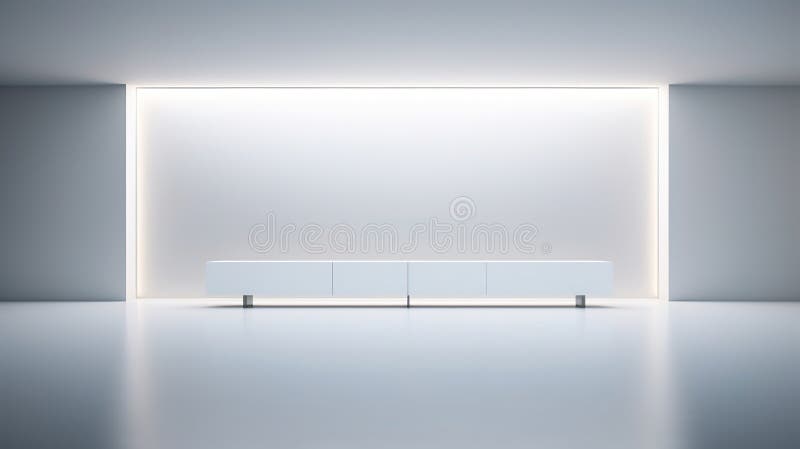 Simple and Modern Interior Showcase Mock-up, White Panels, Hidden ...