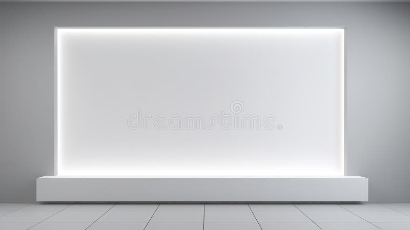 Simple and Modern Interior Showcase Mock-up, White Panels, Hidden ...