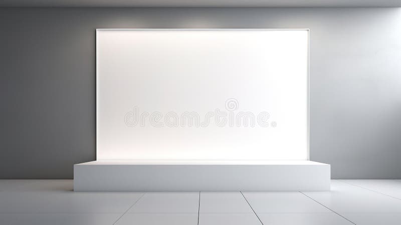 Simple and Modern Interior Showcase Mock-up, White Panels, Hidden ...