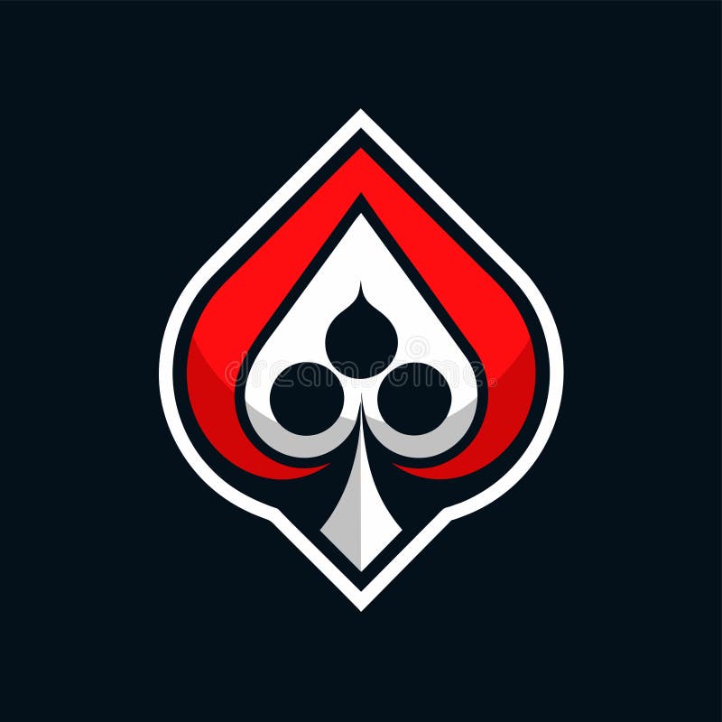 Simple, Modern Logo Design Featuring a Black Spade Suit within a Red ...