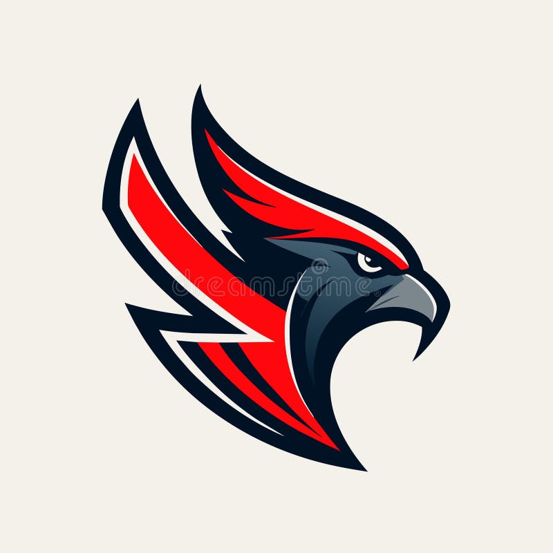 A Simple, Modern Logo Design Featuring a Falcon Head with Spread Wings ...