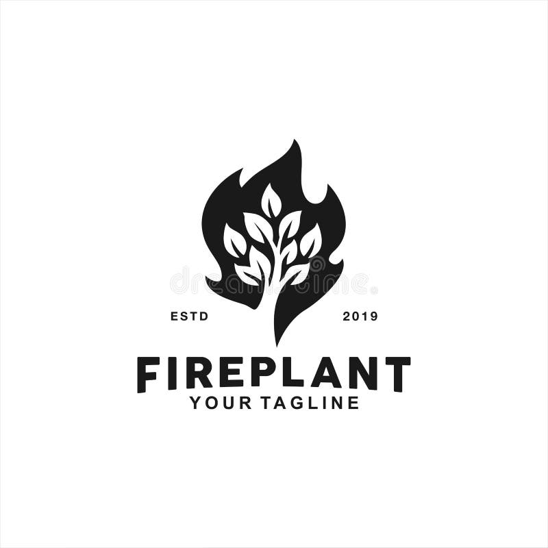 Black and White Fire Leaf Logo Design Inspiration Stock Vector ...