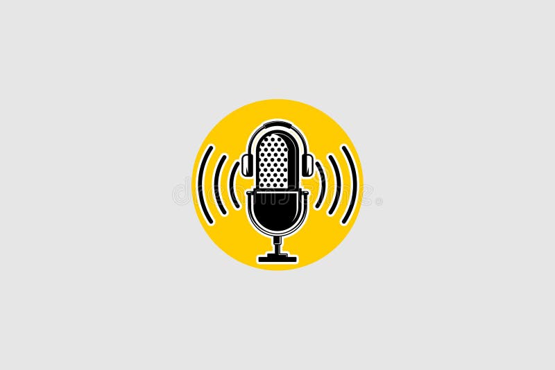 Simple and Modern Microphone and Headset Vector Podcast Logo Template ...