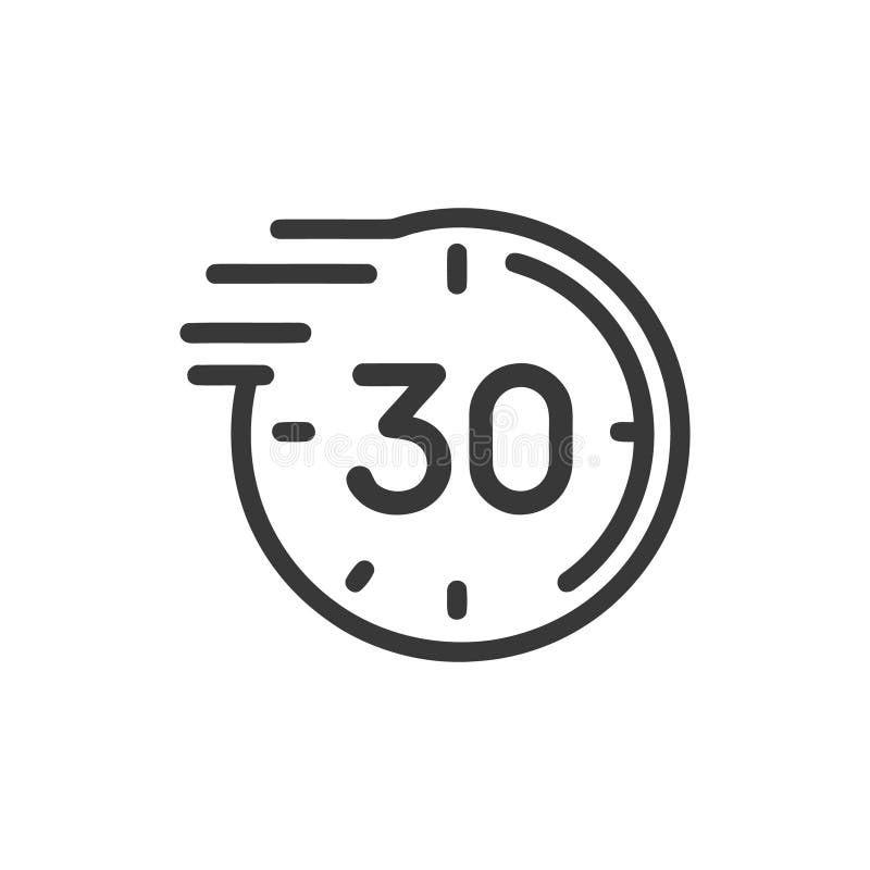 Thirty Minutes Timer Icon, Fast Speed Clock, Countdown Stock Vector ...