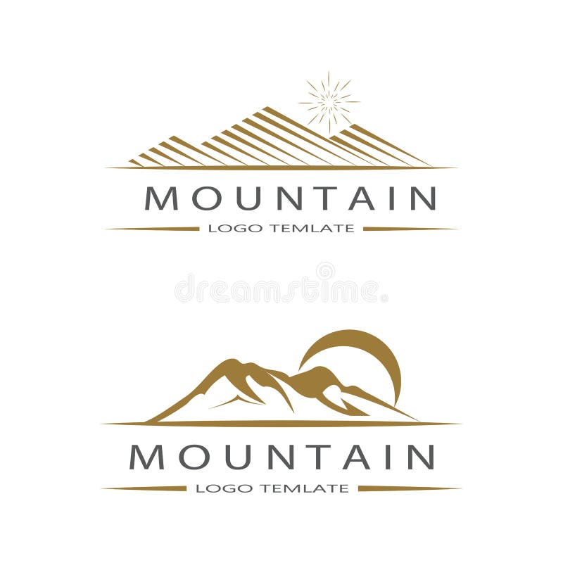 Simple Modern Mountain Landscape Logo Design Vector, Rocky Ice Top ...
